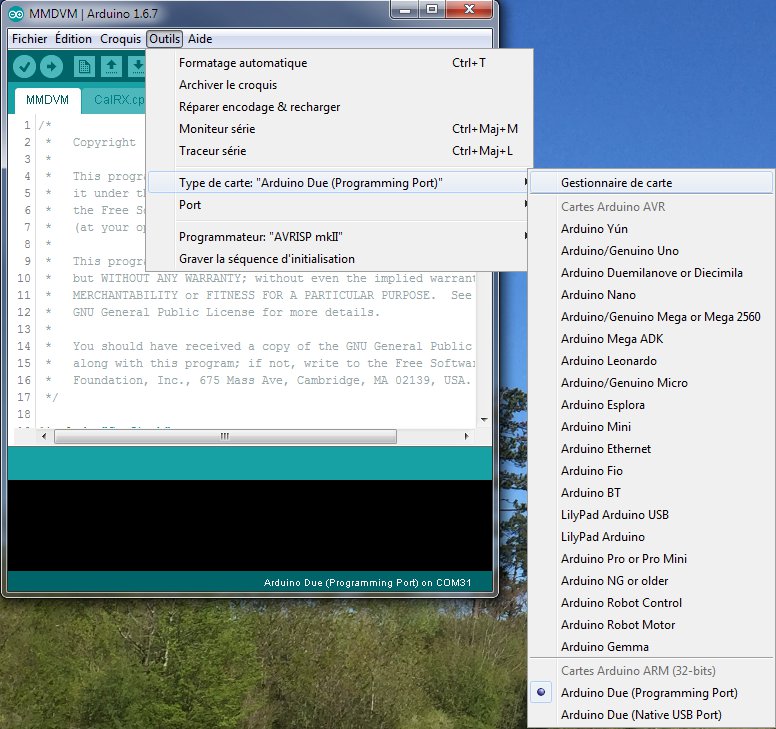 MMDVM: Installation du programme dans l'Arduino Due - Dstar-France.fr